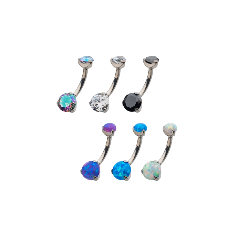 Titanium Internally Threaded with Prong Set (select colour) – The ...